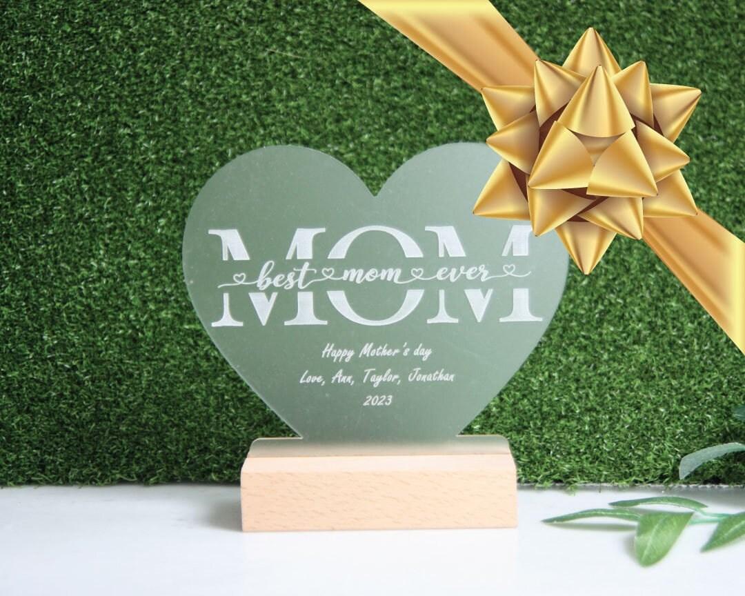 Light up Best Mom Sign | Best Mom Ever Night Lights | Mother's Day Gift ...