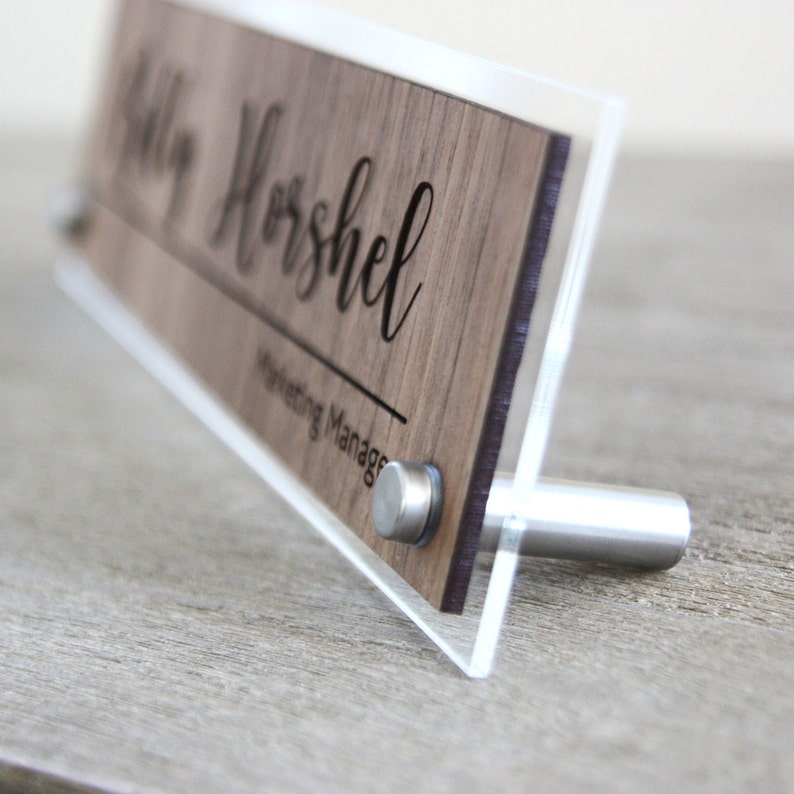 Bold Laser Engraved Desk Name Plate Office Name Sign | Etsy