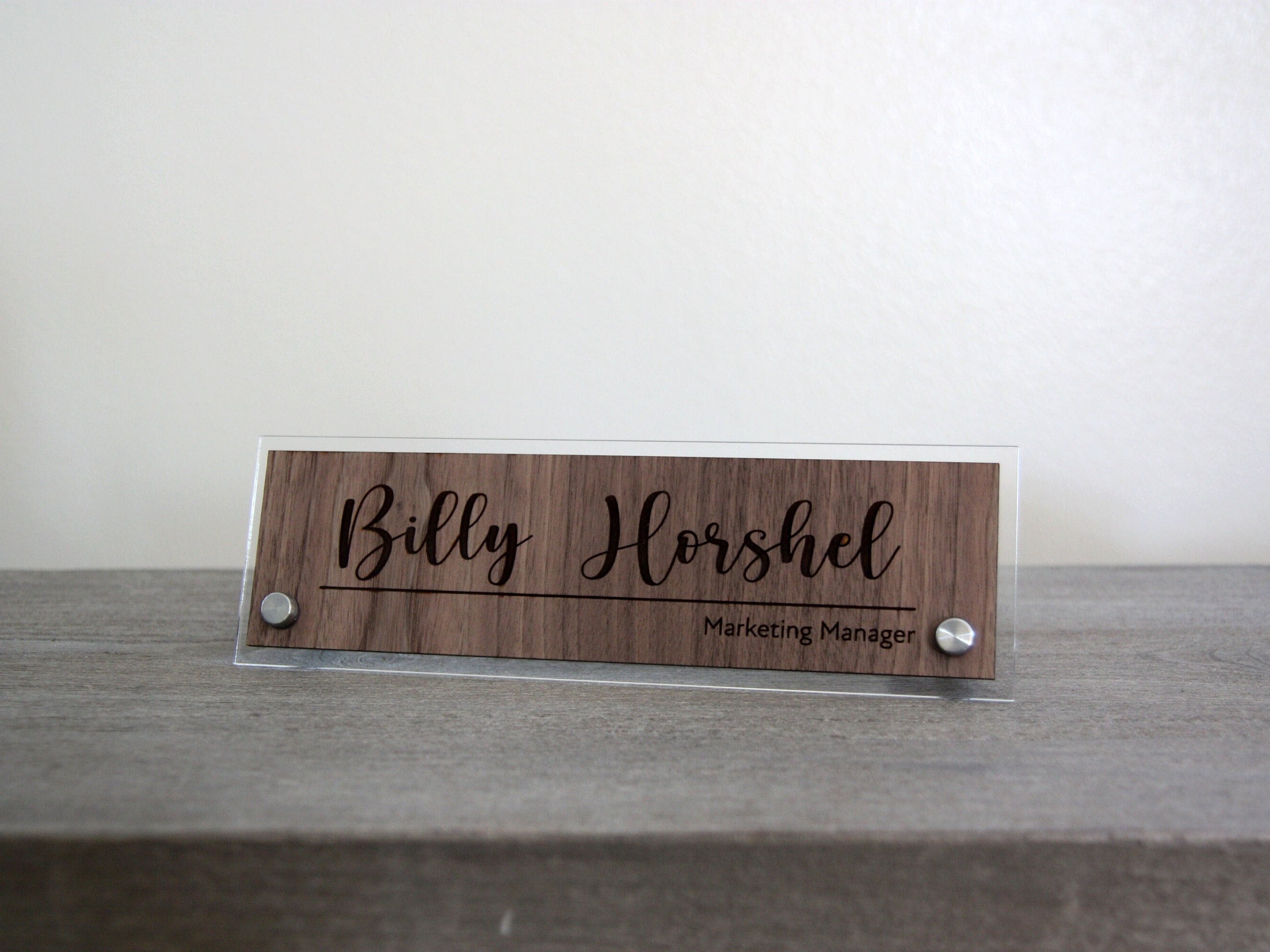 Script Laser Engraved Desk Name Plate Office Name Sign - Etsy