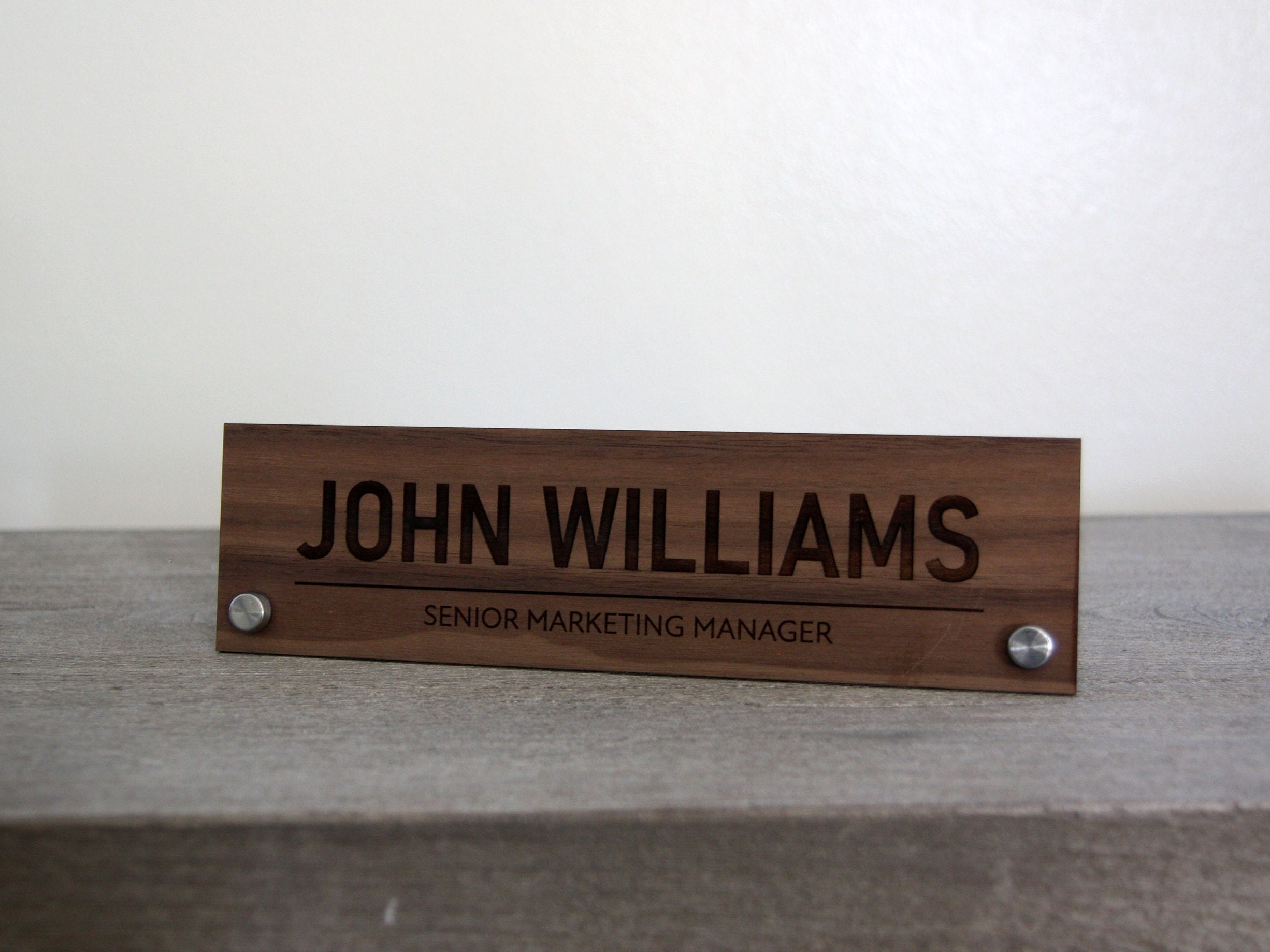 Bold Laser Engraved Desk Name Plate Office Name Sign - Etsy