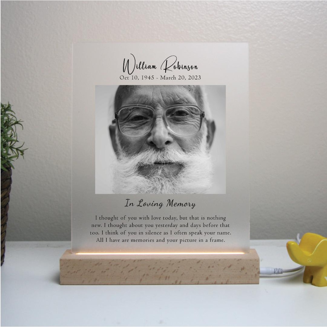 Custom Photo Memorial Sign | Custom Loss Keepsake | Memorial Photo ...