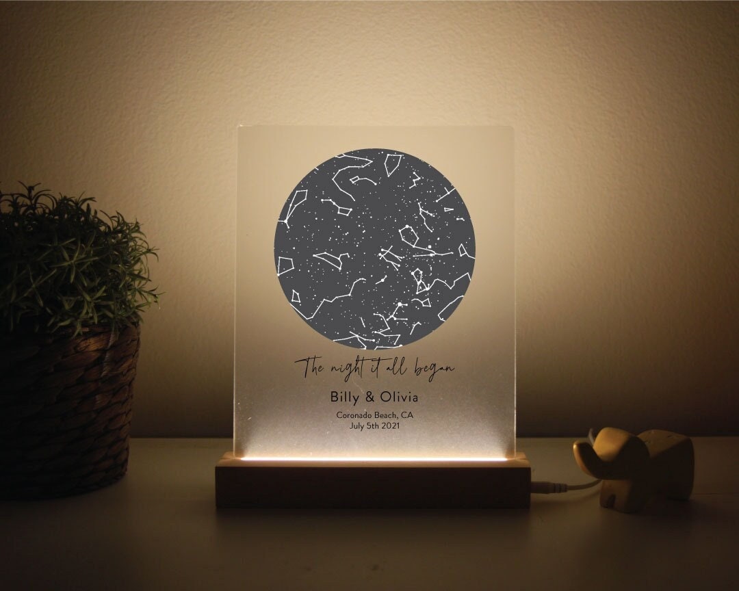 Light up Star Map | Night Sky Map | Personalized Constellation Map ...