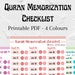 Quran Memorization Checklist Quran Memorization Quran Tracker Islamic ...
