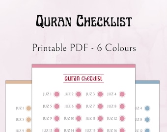 Quran Memorization Checklist | Quran Memorization | Quran Tracker ...