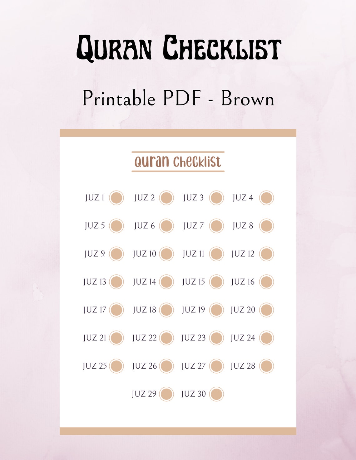 Quran Checklist | Quran Memorization | Quran Tracker | Islamic ...