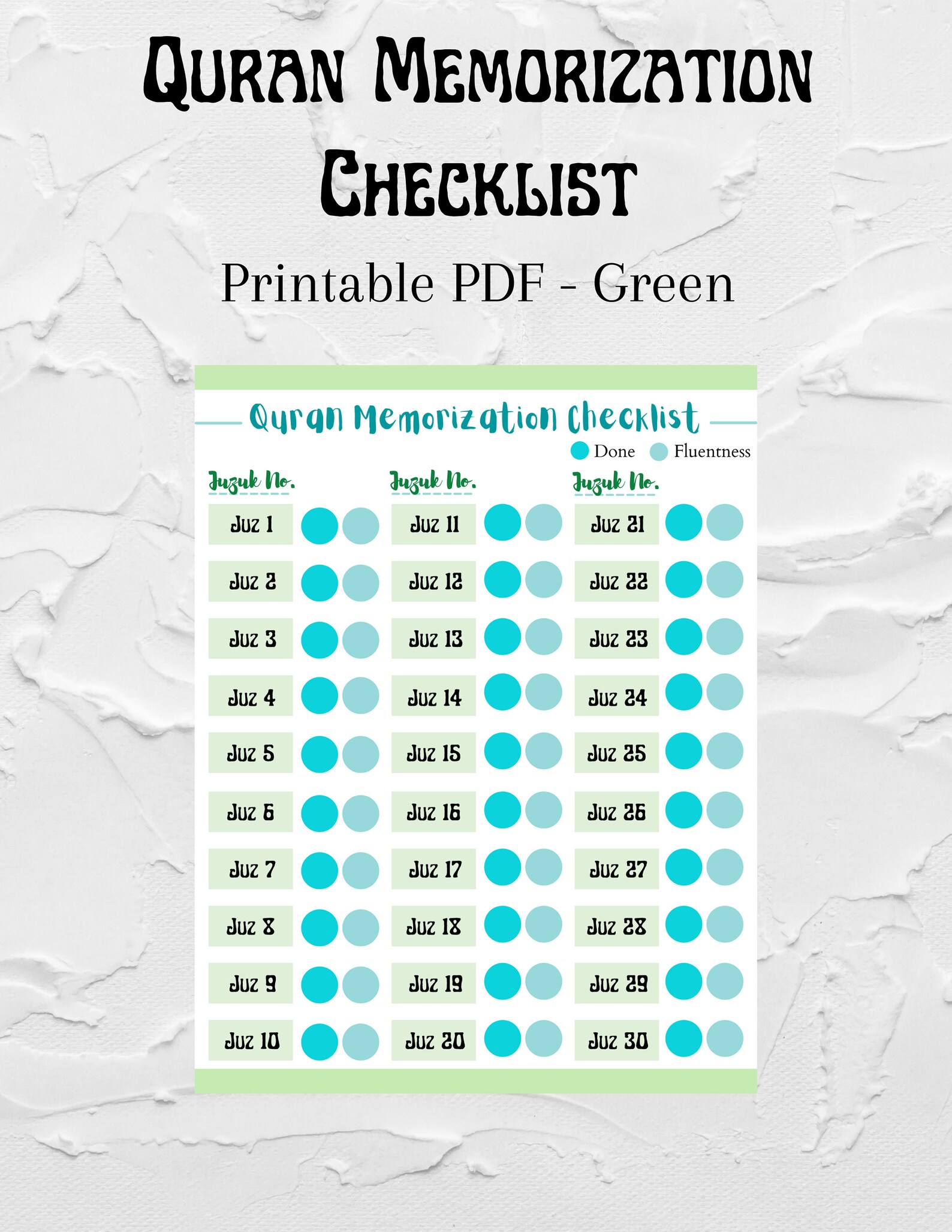 Quran Memorization Checklist | Quran Memorization | Quran Tracker ...