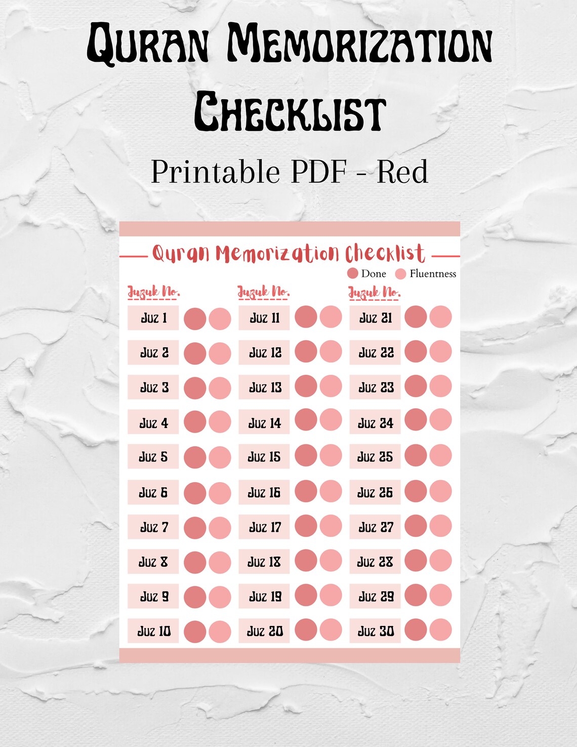 Quran Memorization Checklist | Quran Memorization | Quran Tracker ...