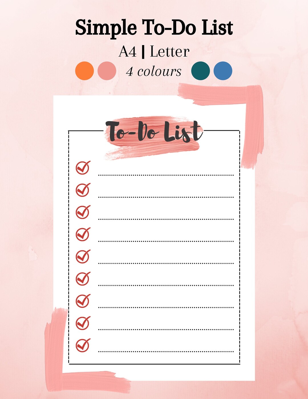 Simple To-do List | To-do List | Printable To-do List | Task List ...