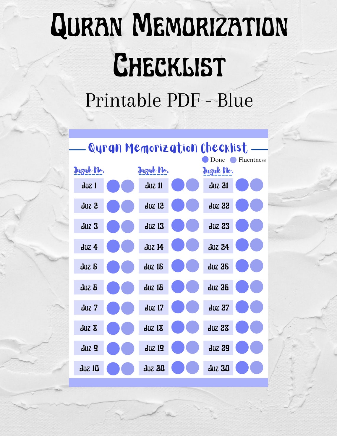 Quran Memorization Checklist | Quran Memorization | Quran Tracker ...