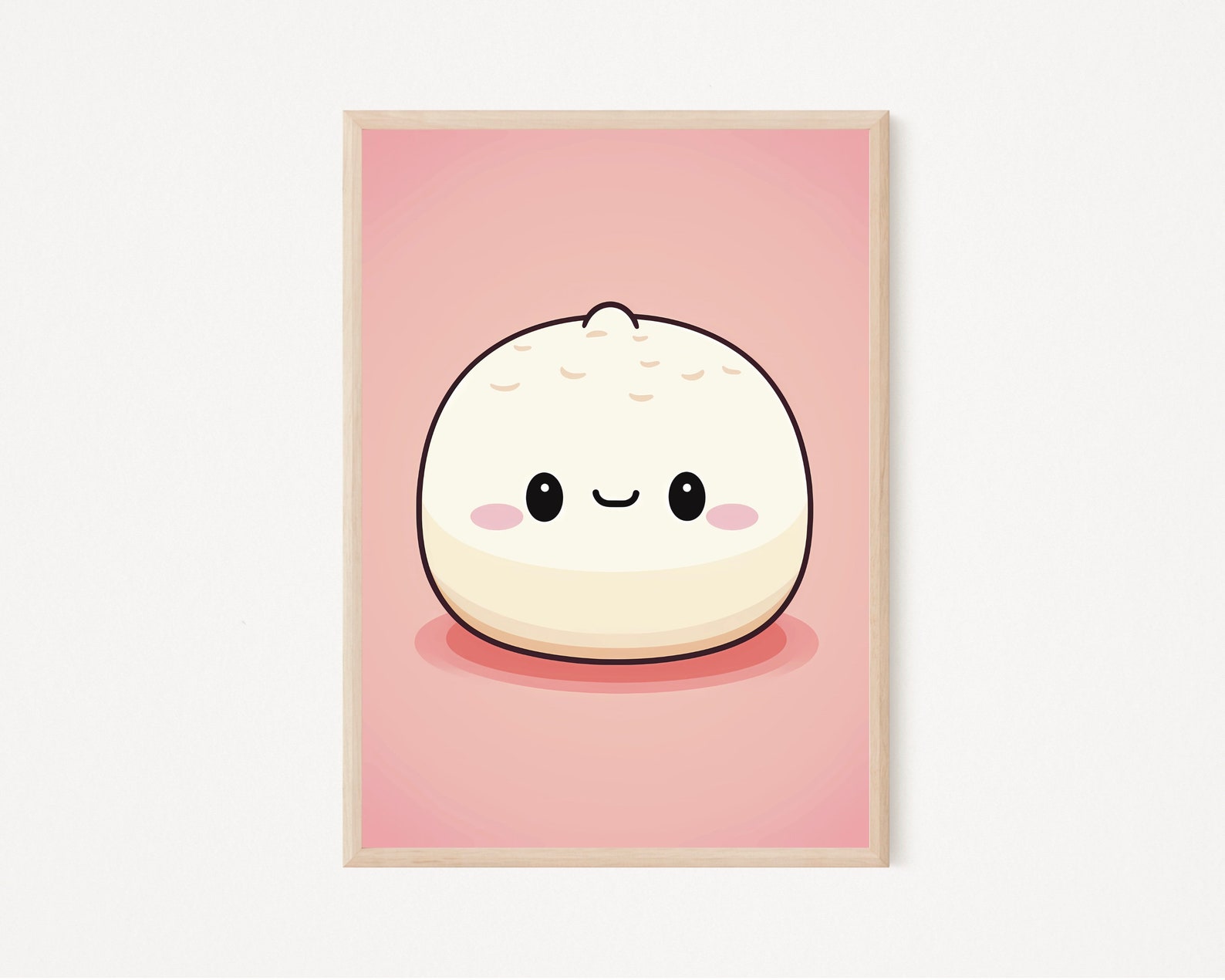 Cute Kawaii Bao Bun Pink Poster Printable Wall Art Food - Etsy