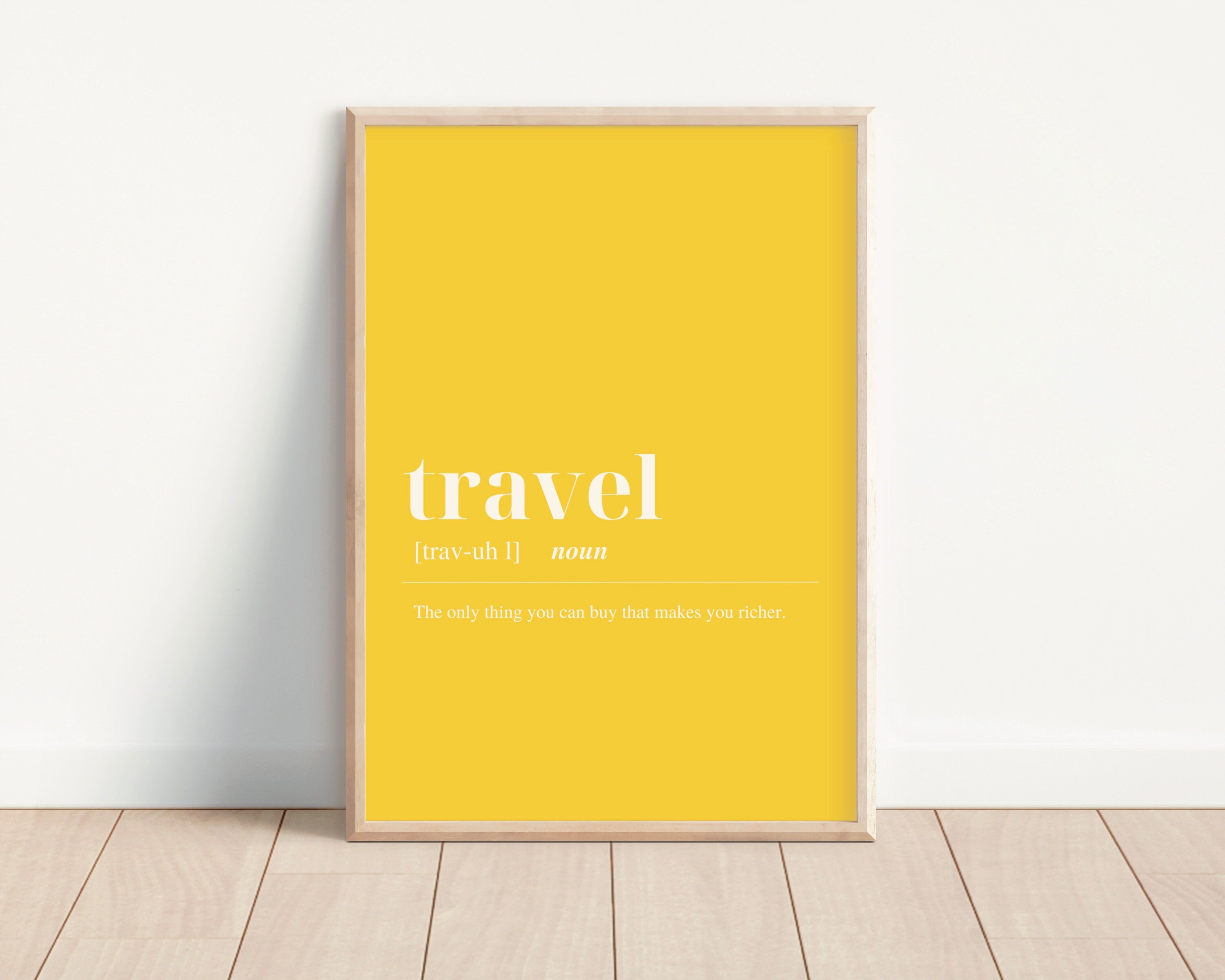 Yellow Travel Definition Print Printable Wall Art, Gift Idea ...