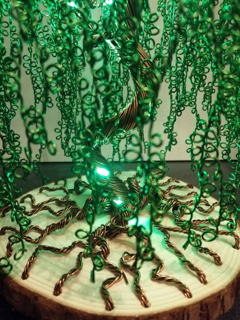 Luminous Weeping Willow Sculpture in Aluminum Wire - Etsy