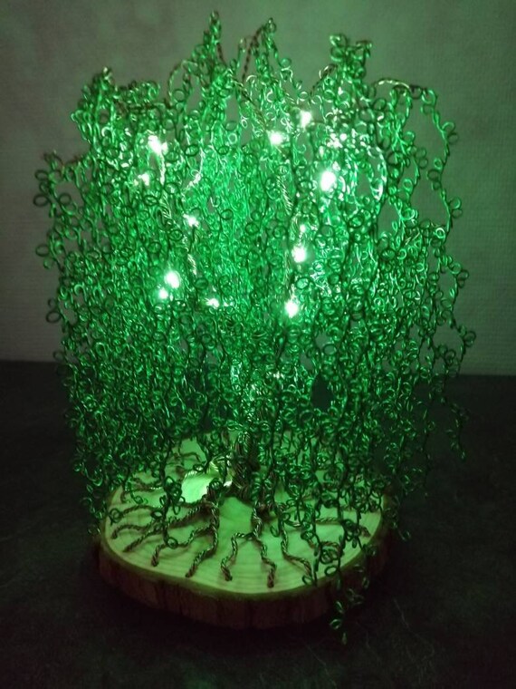 Luminous Weeping Willow Sculpture in Aluminum Wire - Etsy