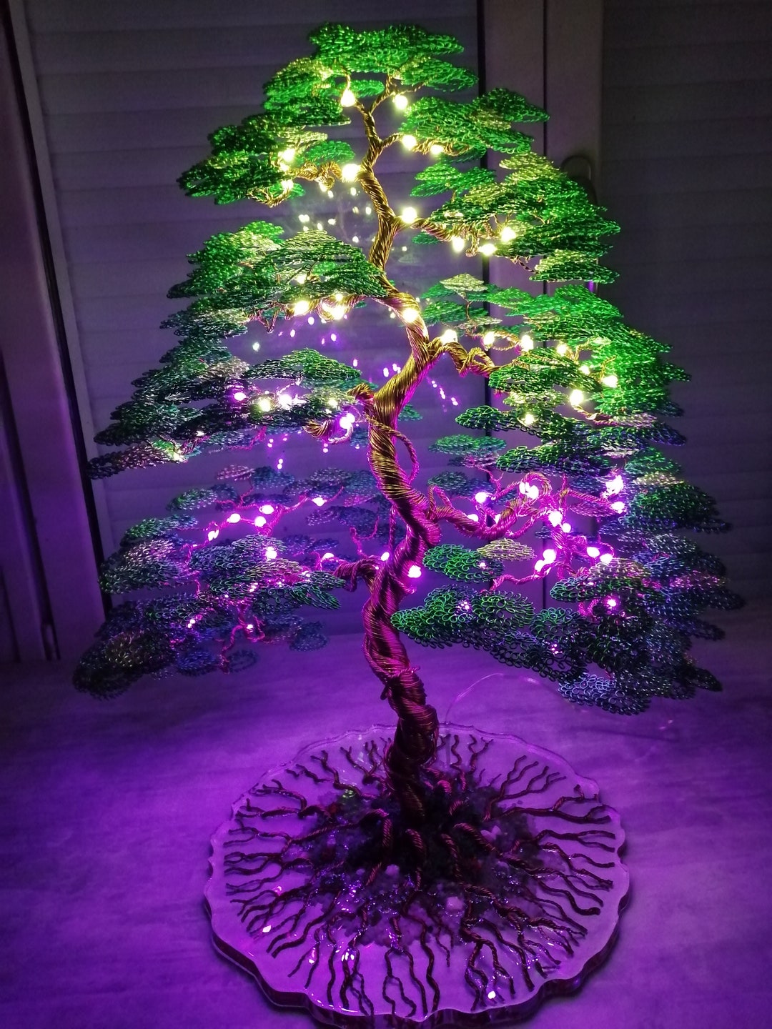 Large Luminous Bonsai 58cm on Resin Base. - Etsy UK
