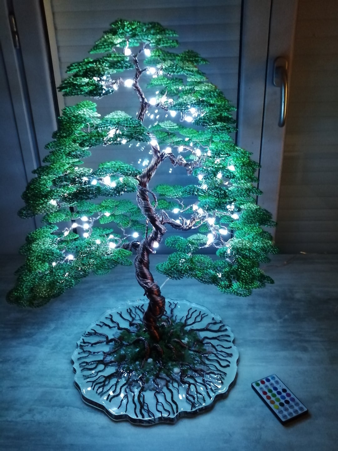 Large Luminous Bonsai 58cm, on Resin Base. - Etsy