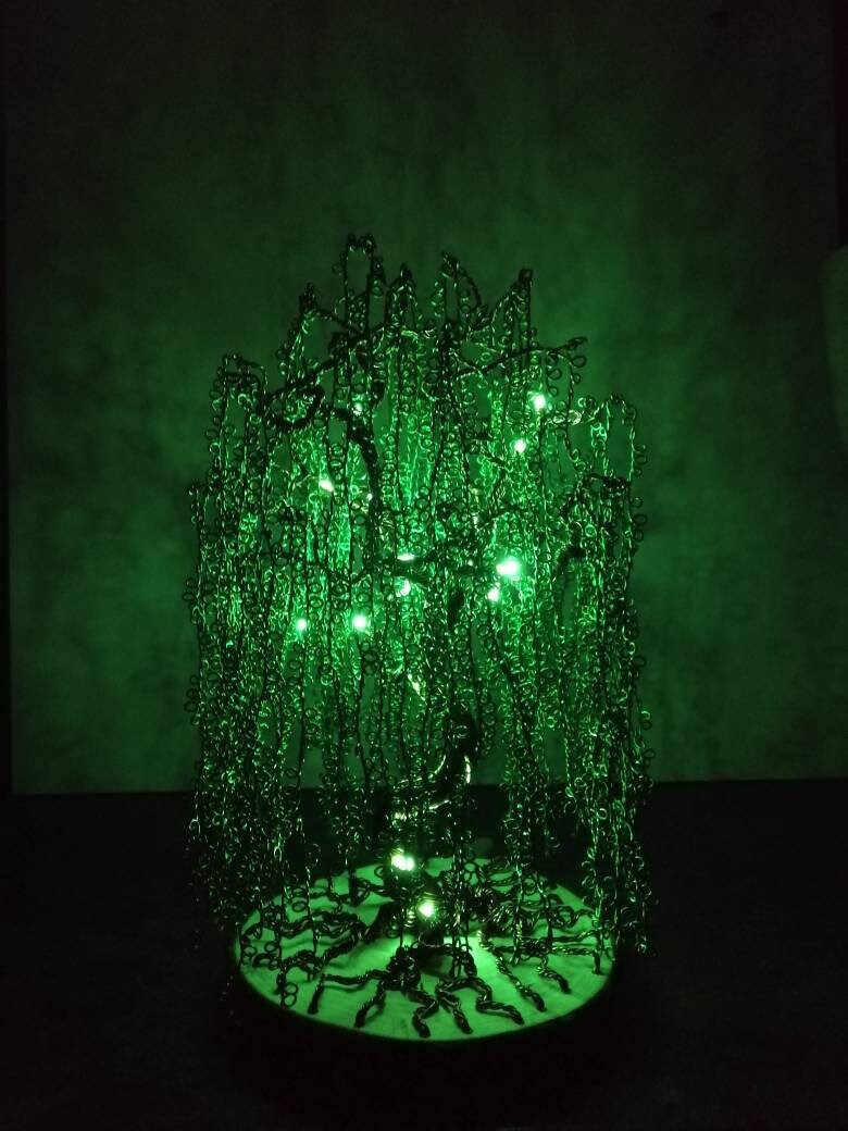 Luminous Weeping Willow Sculpture in Aluminum Wire - Etsy