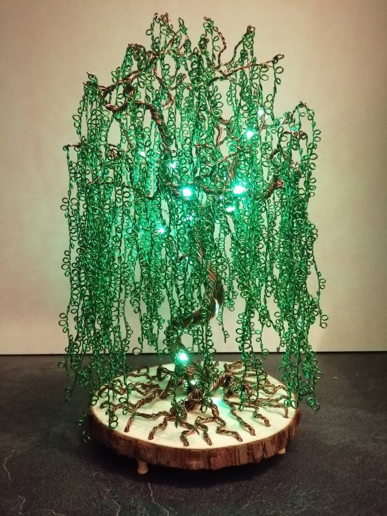 Luminous Weeping Willow Sculpture in Aluminum Wire - Etsy