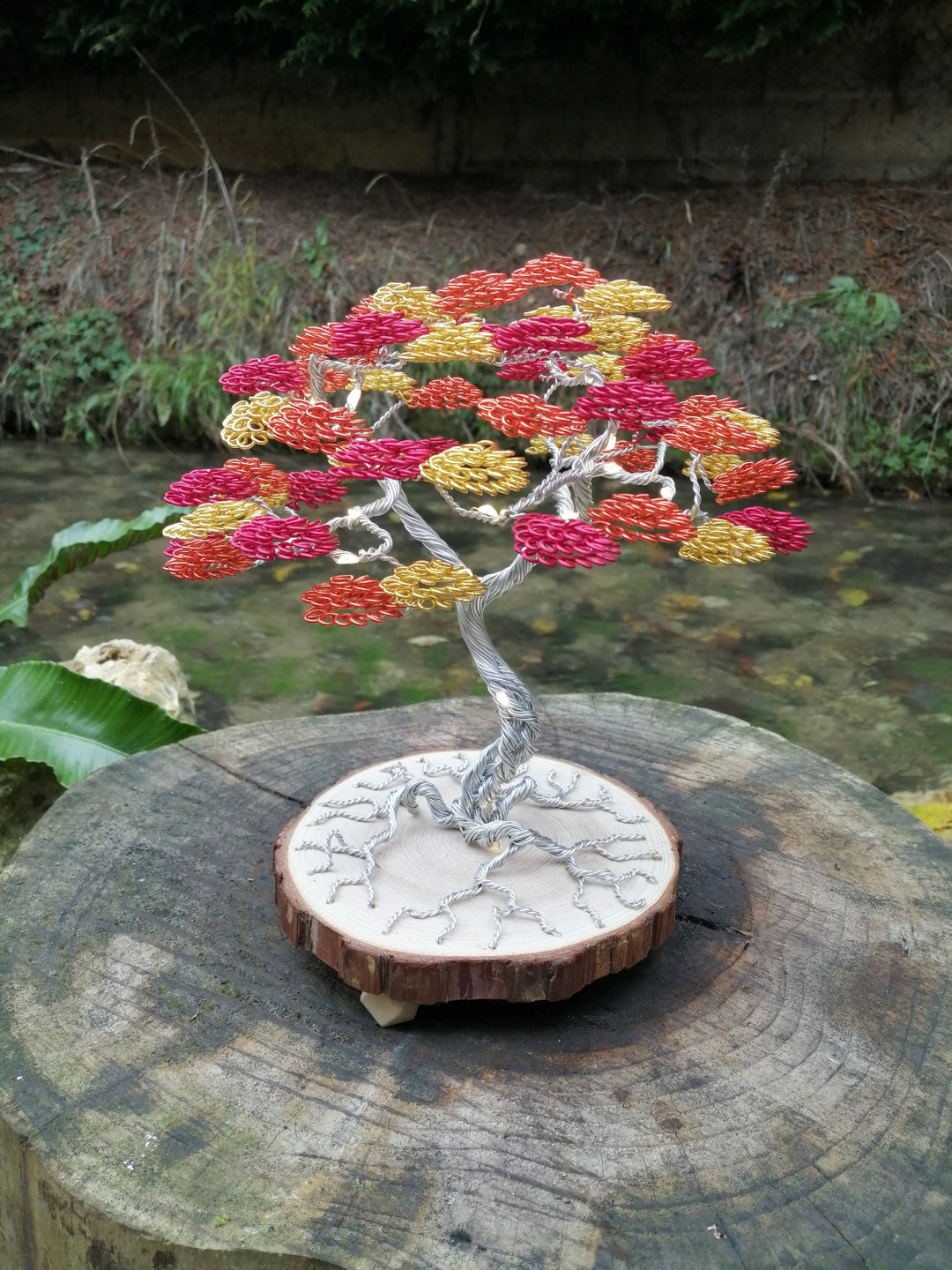 Luminous Bonsai Tree Aluminum Wire Sculpture - Etsy