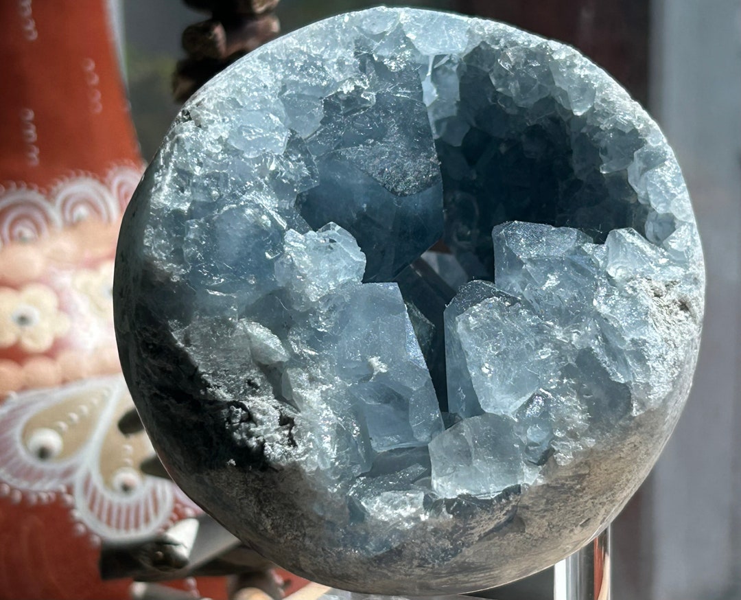 3 AAA Celestite Crystal Geode Sphere Miner Direct - Etsy