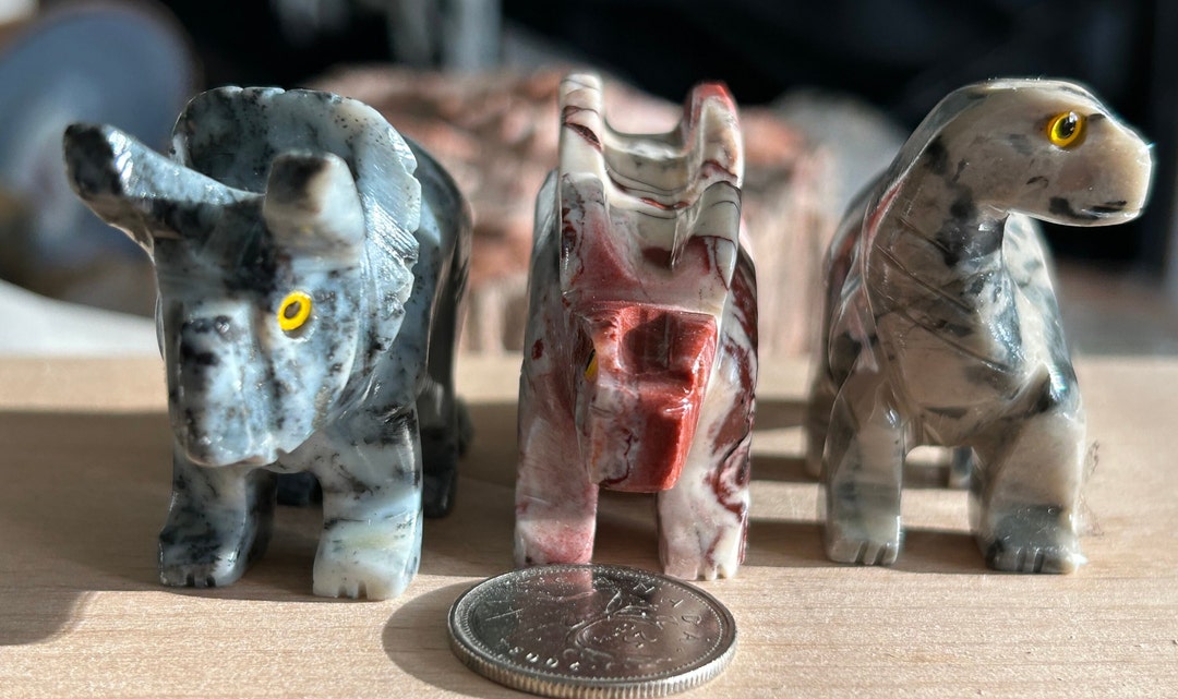 Dinosaur Set-- Mini Sculptures- Handmade- Peru - Etsy