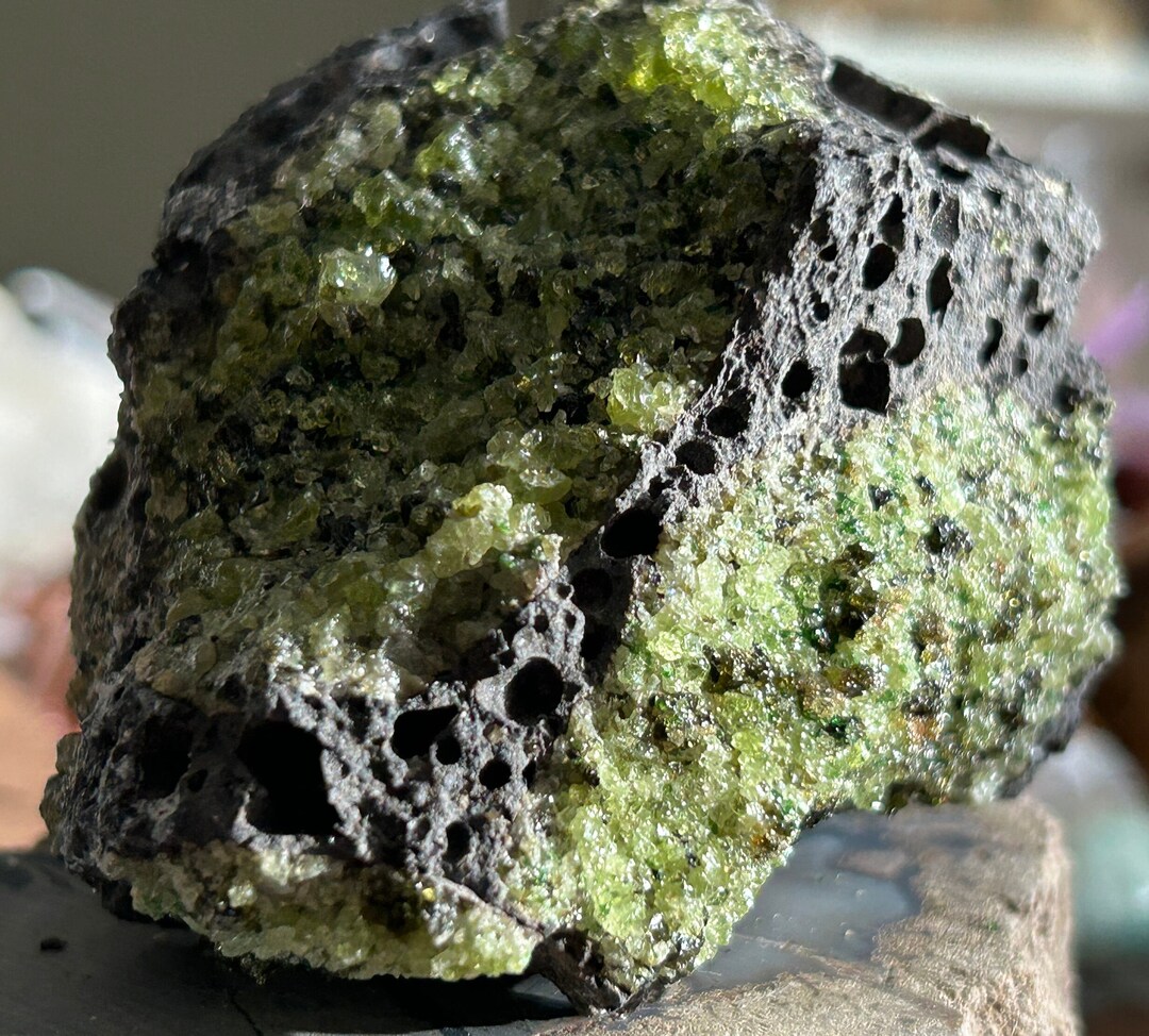 375g Natural Peridot in Basalt Specimen Arizona - Etsy