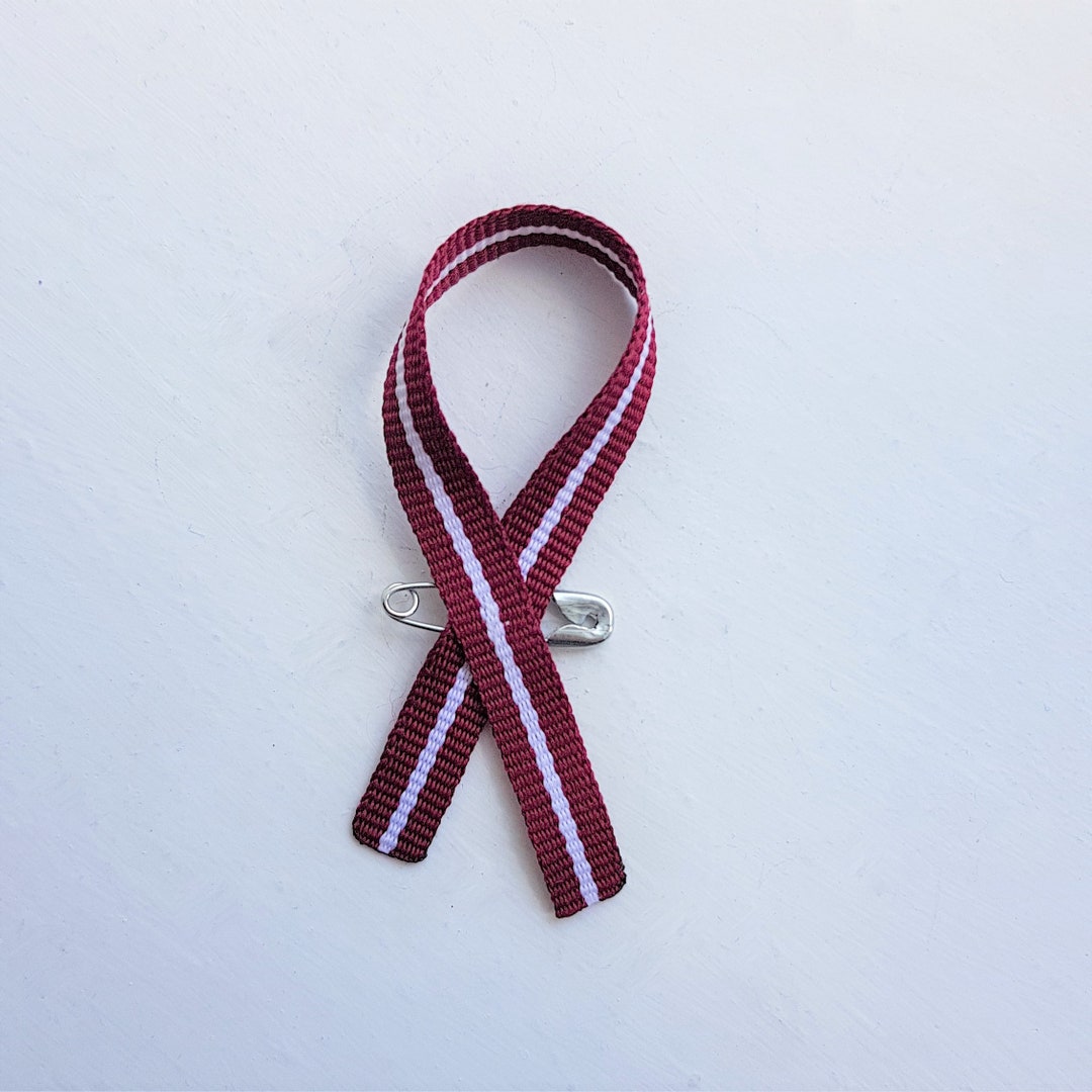 Latvian Flag Pattern Thin Ribbon Pin Accessory - Etsy