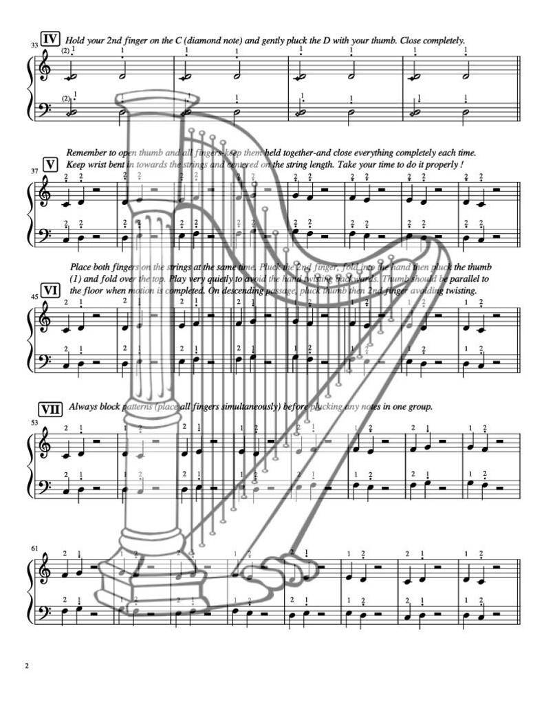 Warmup and Beginner Exercises for Harp - Etsy