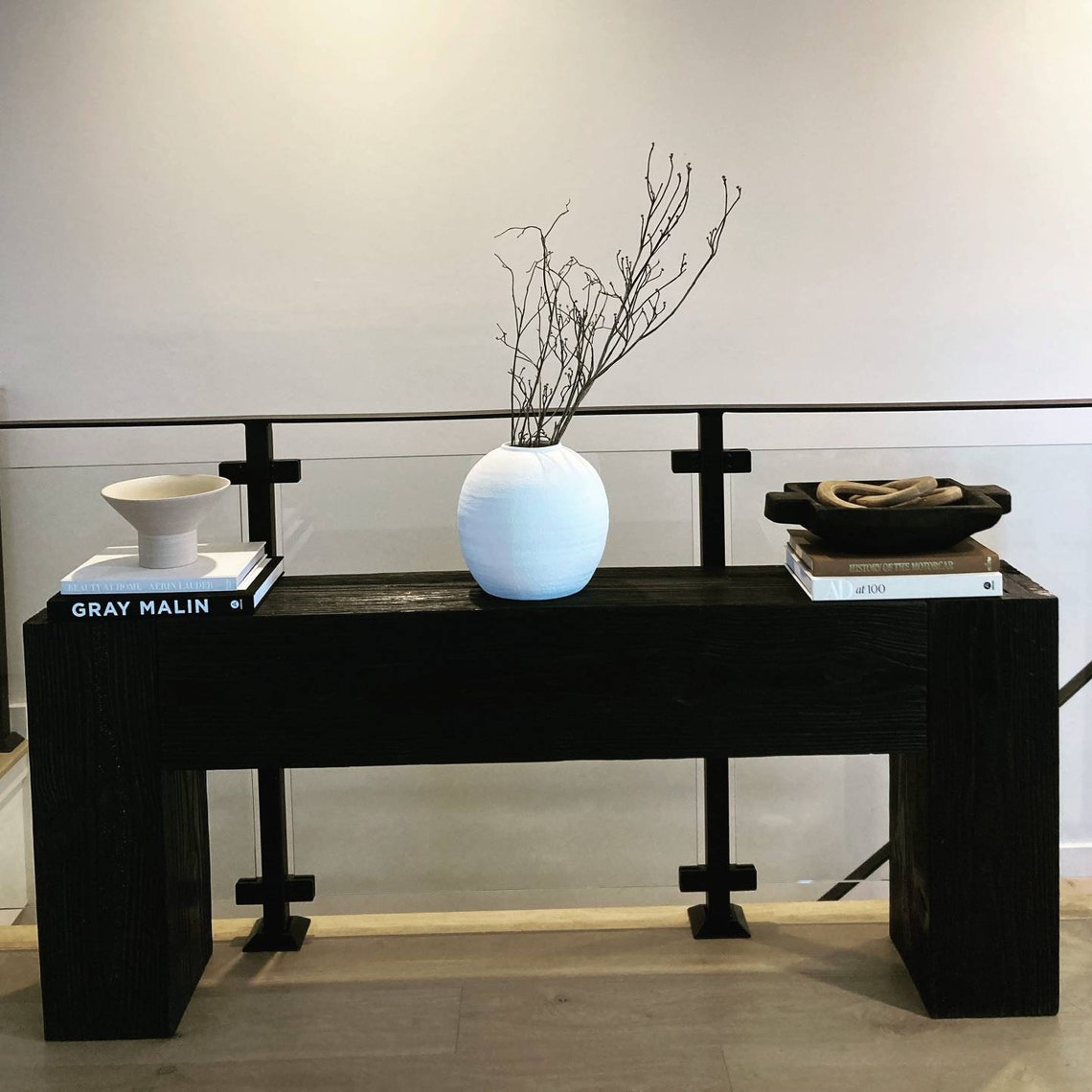 Modern Rustic Console Table Black Espresso verified Etsy - Etsy