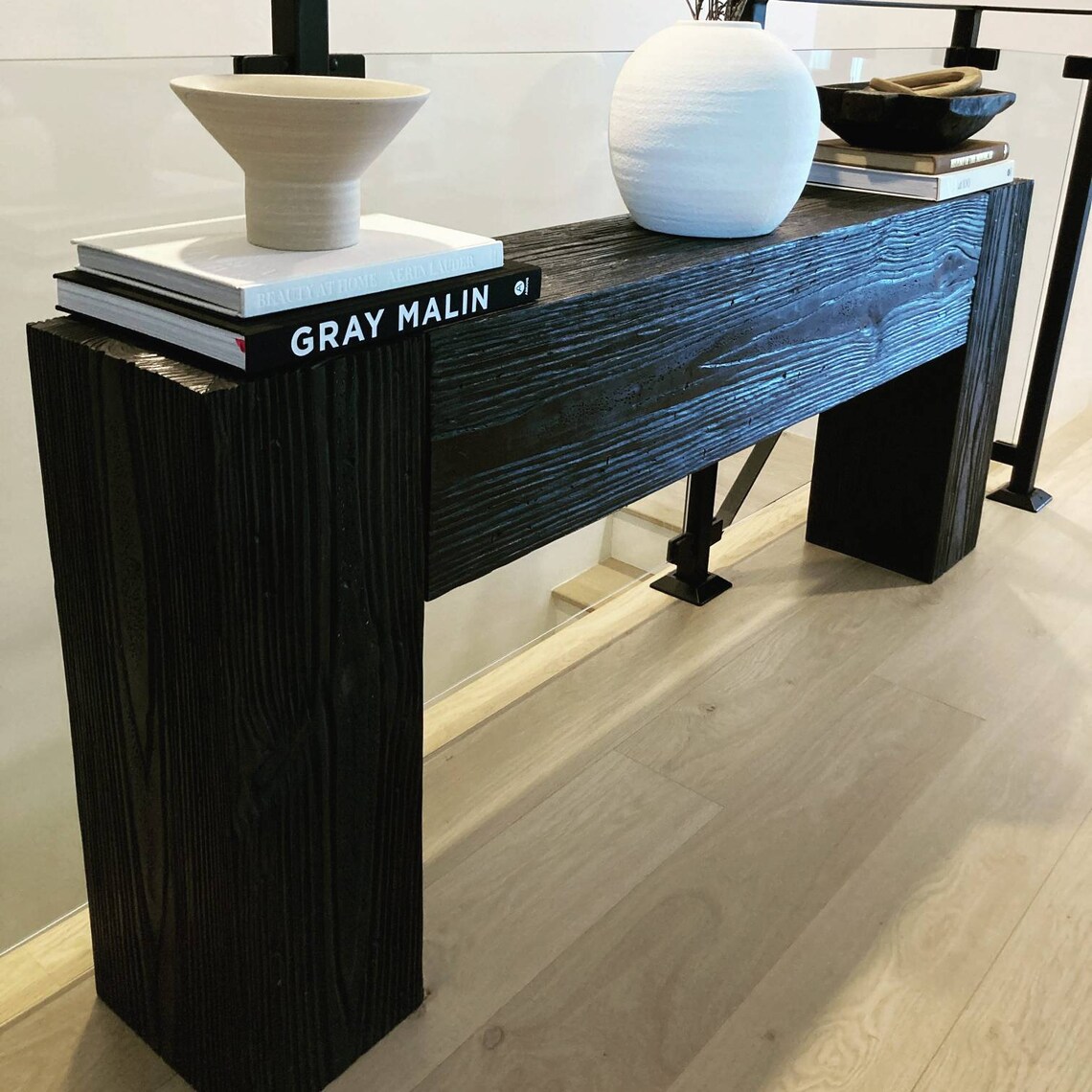 Modern Rustic Console Table Black Espresso verified Etsy - Etsy