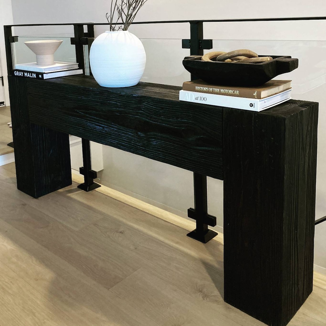 Modern Rustic Console Table Black Espresso verified Etsy Seller - Etsy