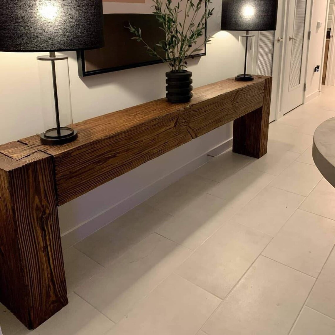 Modern Rustic Console Table Rich Walnut verified Etsy Seller - Etsy