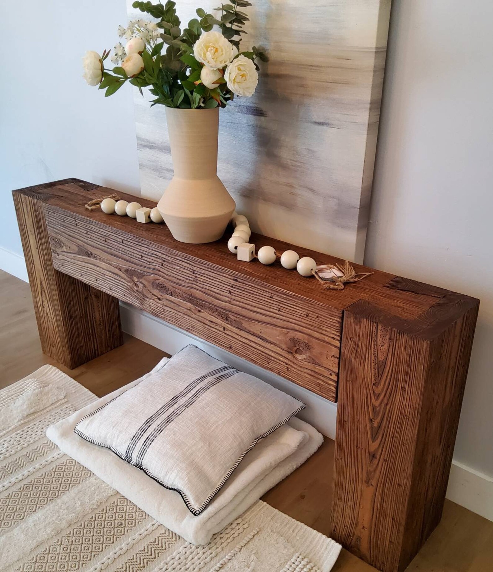 Modern Rustic Console Table Rich Walnut verified Etsy Seller - Etsy