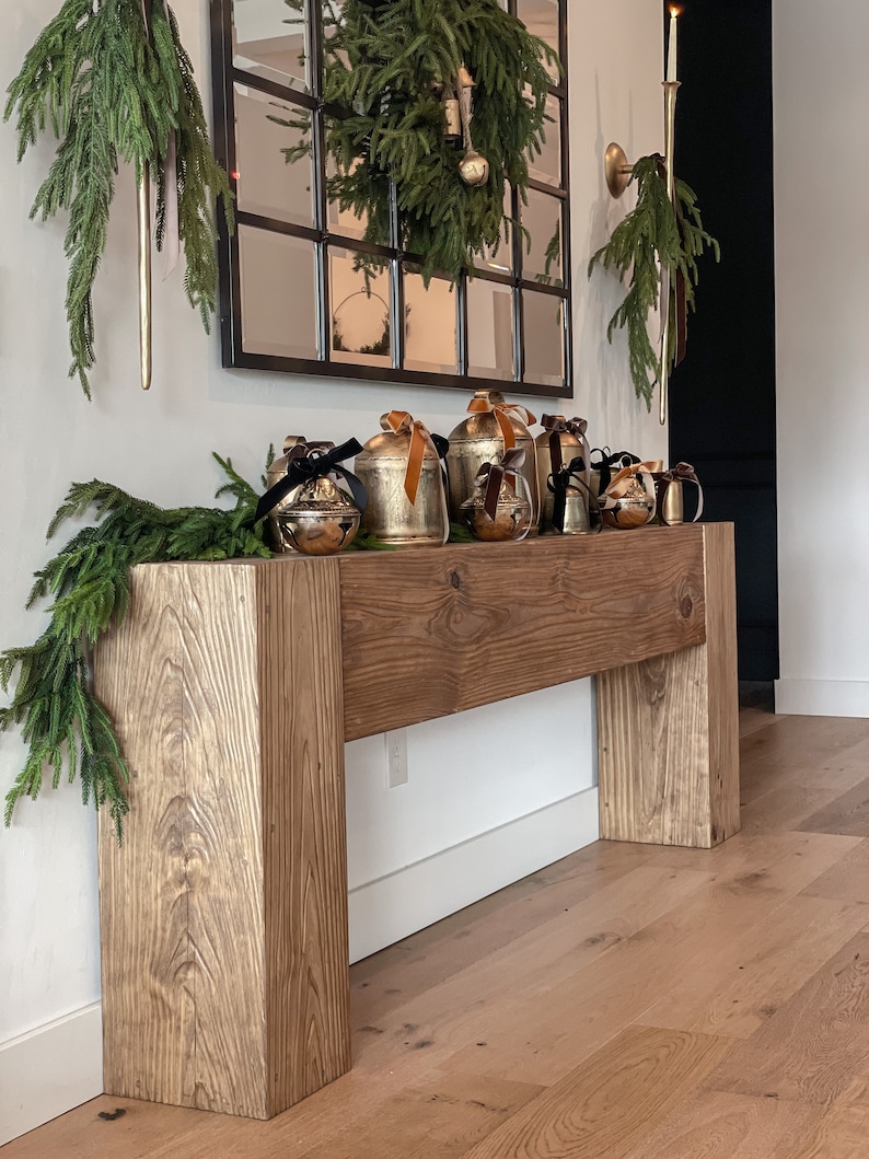 Modern Rustic Console Table Soft Brown verified Etsy Seller - Etsy