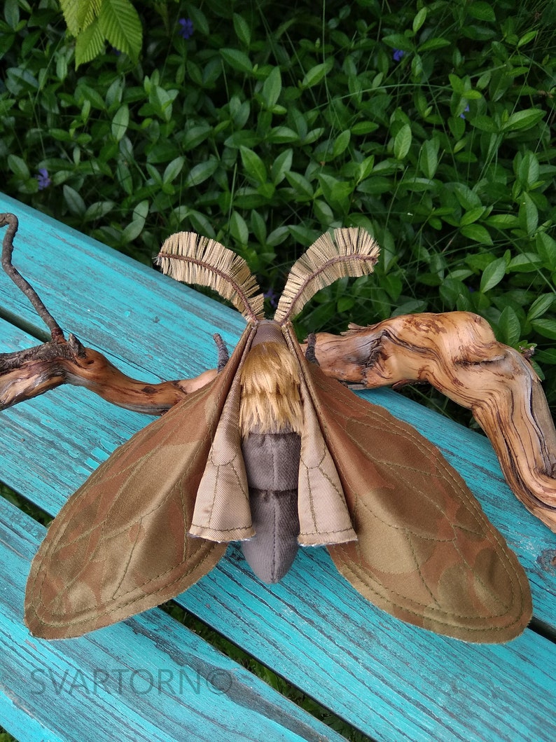Textile Moth Soft Sculpture Textile Art Ooak Midnight - Etsy