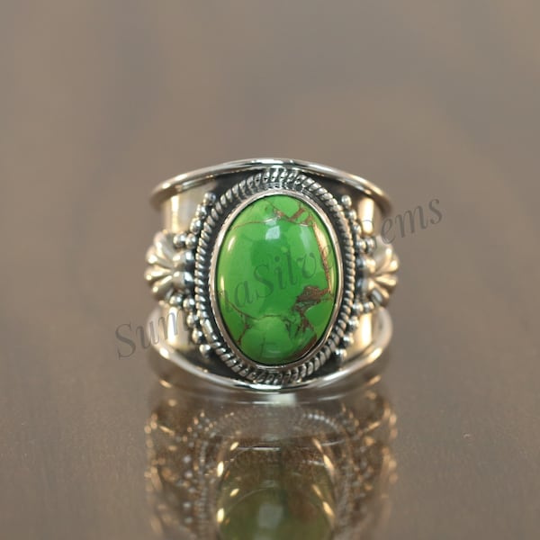 Green Copper Turquoise Ring - Etsy