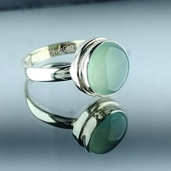 Aqua Chalcedony Ring - Etsy
