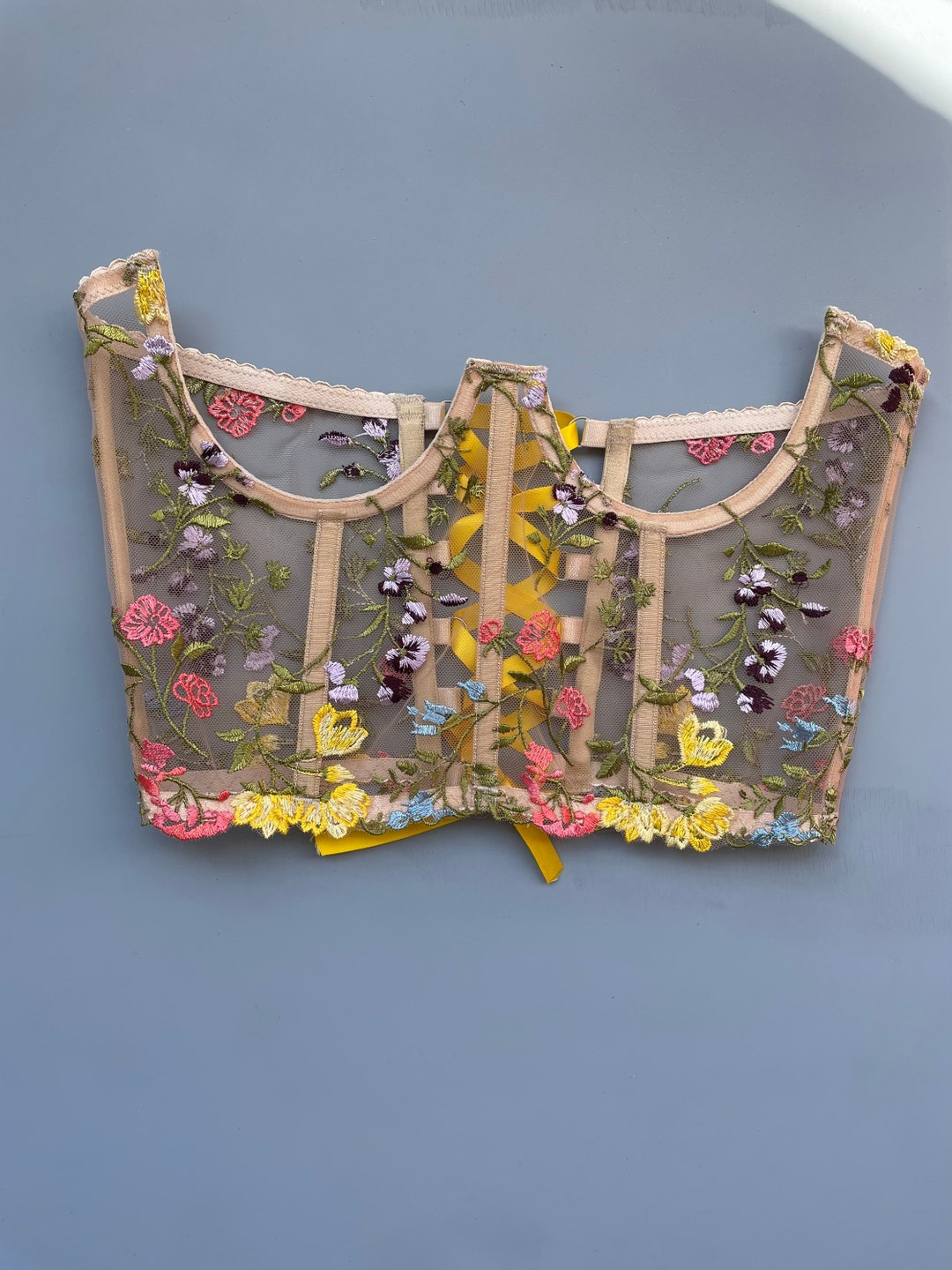 Corset, Corset Flower, Embroidery Floral Corset, Retro Style Corset ...