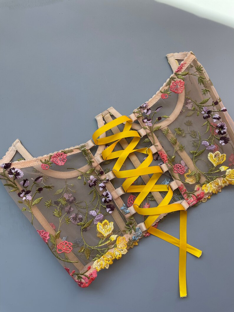 Corset, Corset Flower, Embroidery Floral Corset, Retro Style Corset ...