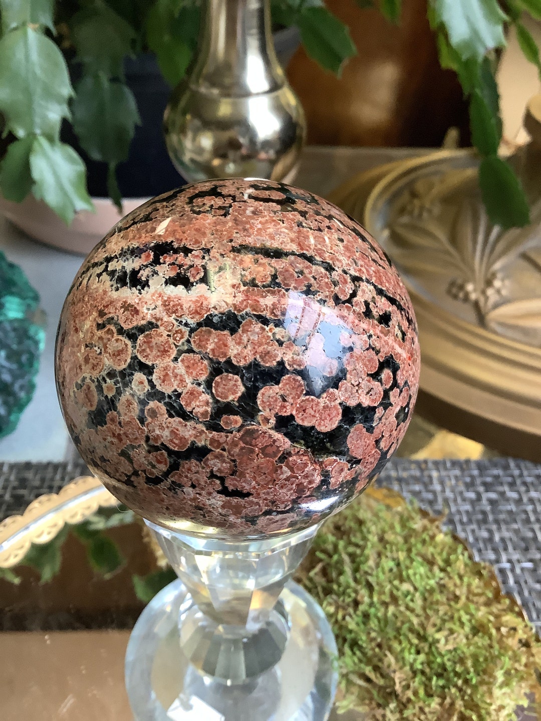 Golden Snowflake Obsidian Sphere - Etsy