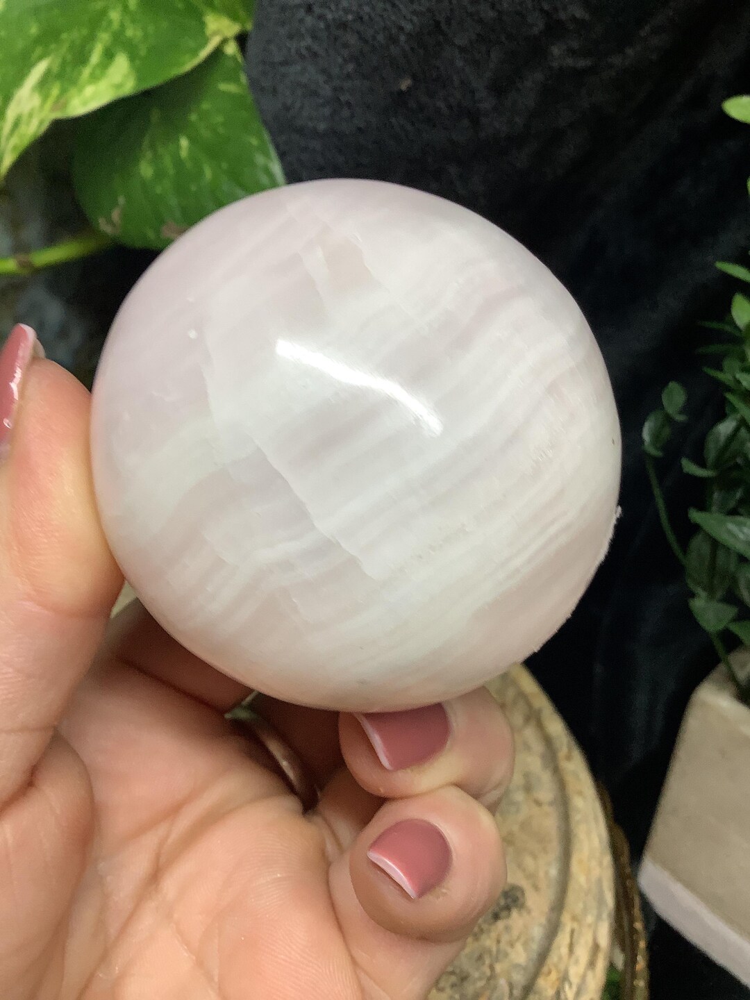 Uv-reactive Pink Mangano Calcite Sphere - Etsy