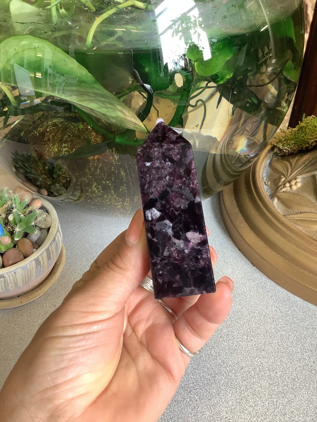 High Grade Lepidolite Point From Brazil - Etsy