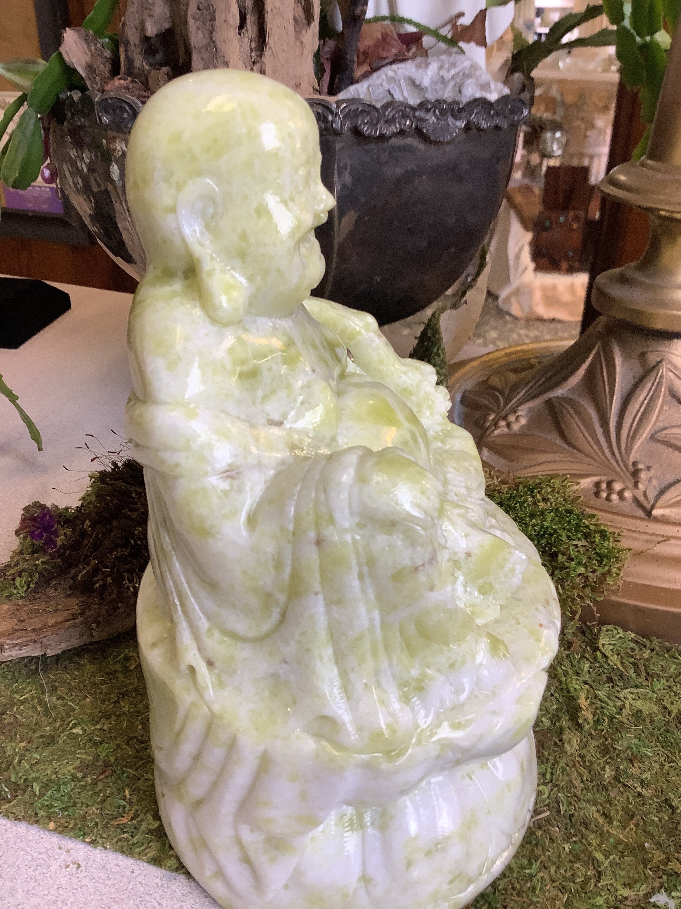 Extra Large Natural Serpentine Jade Laughing Buddha Crystal - Etsy