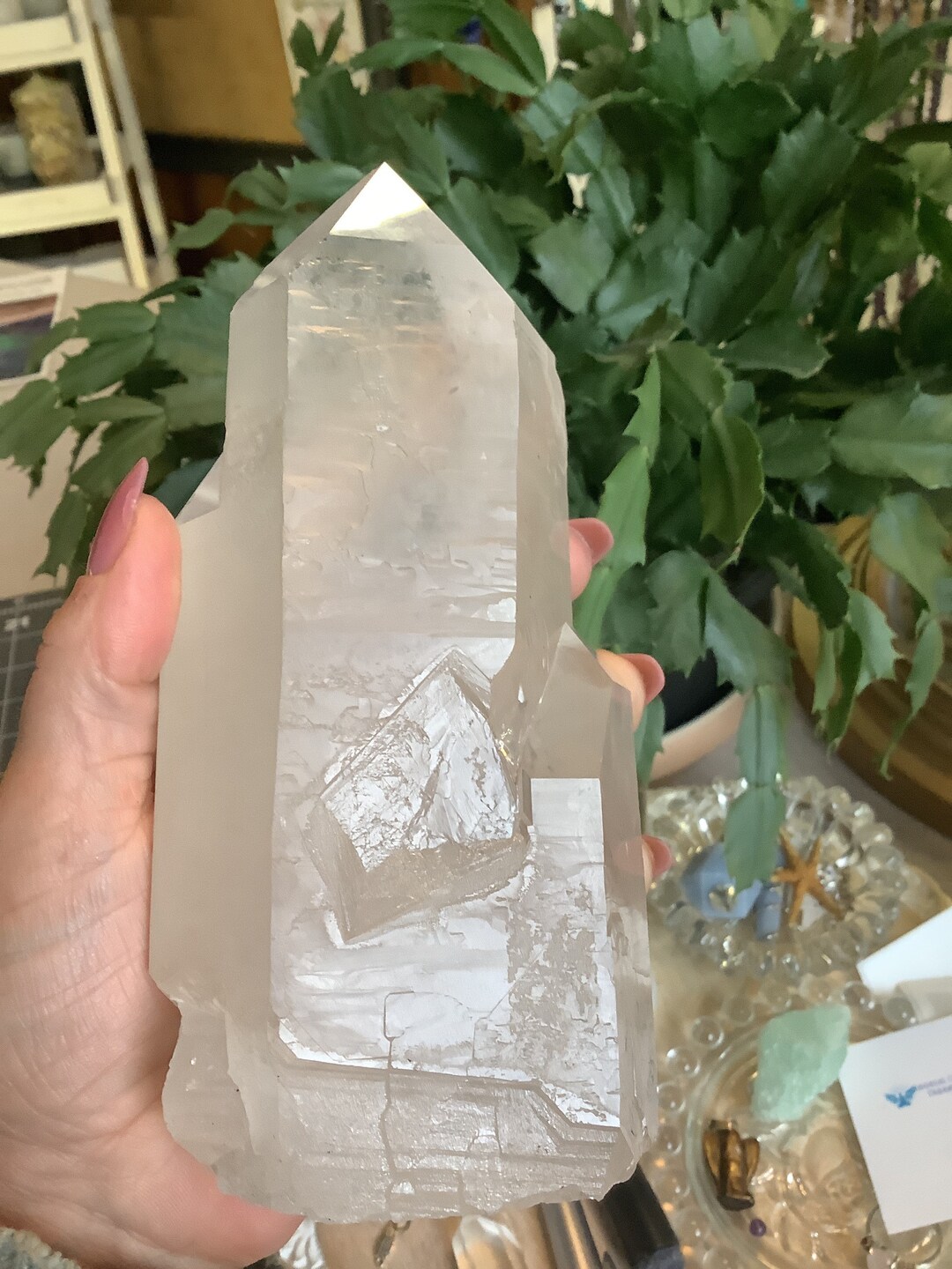 Extra Large Star Seed Clear Quartz Crystal Generator on Metal Stand - Etsy