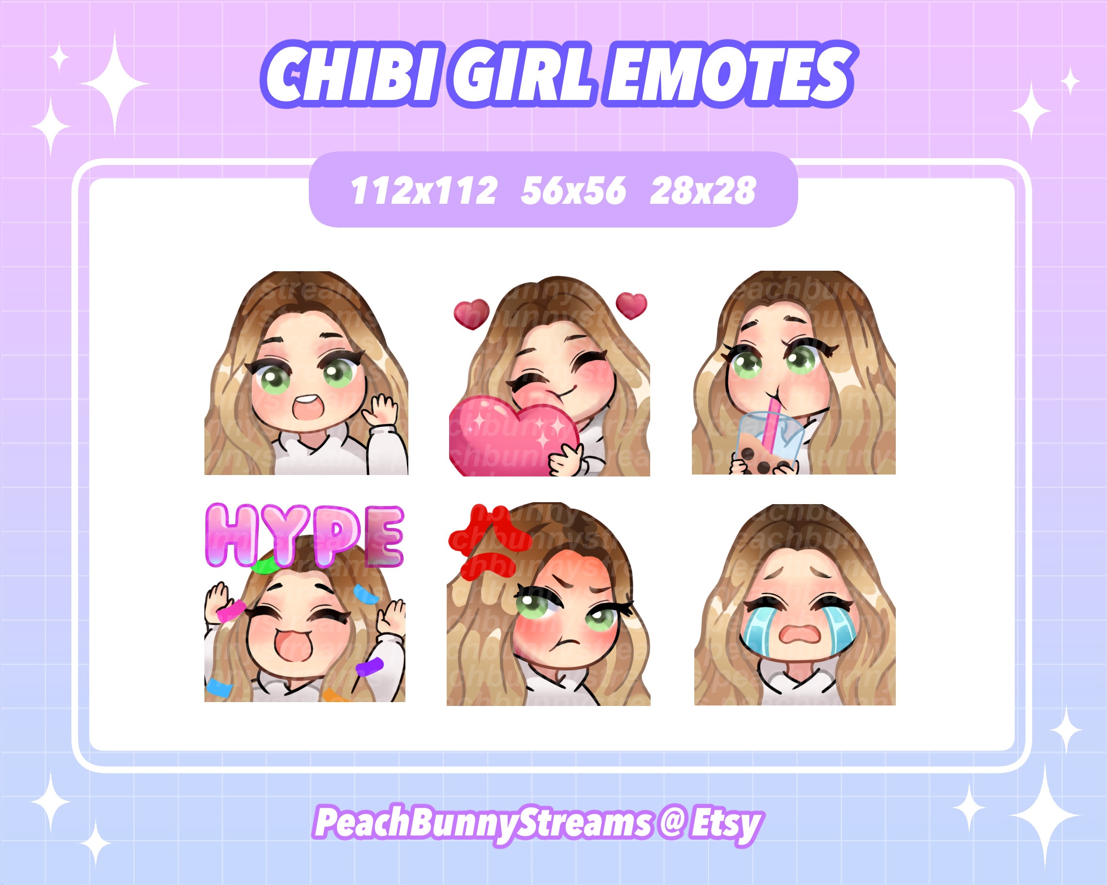 Digital Drawing And Illustration Streamer Set 2 Cute Chibi Girl Twitch