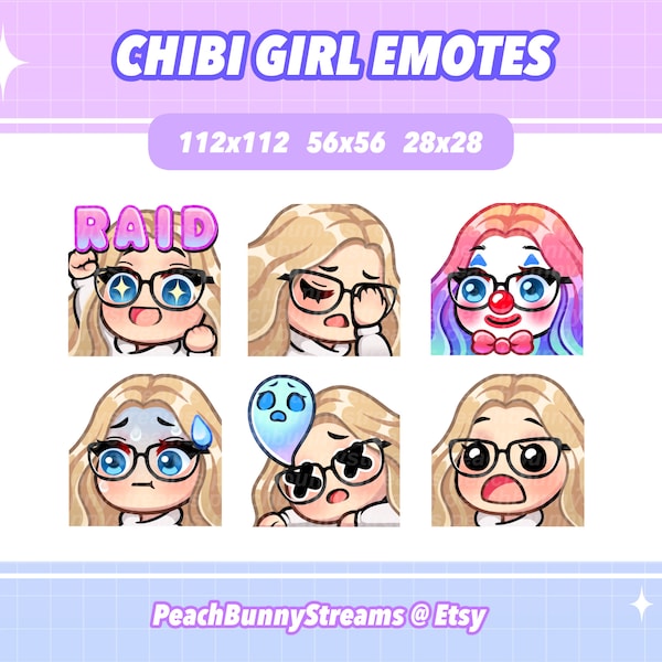 Twitch Emotes Blonde Blue Eyes Glasses - Etsy