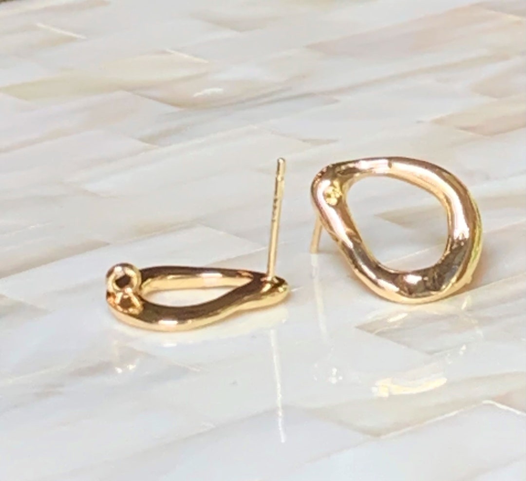 14 Gold Filled Oval Earrings With Loop Component, Jewelry Findings ...