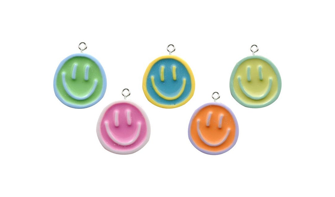 Smiley Face Charm, Smile Colorful Pendant Charm, Happy Face Charm - Etsy