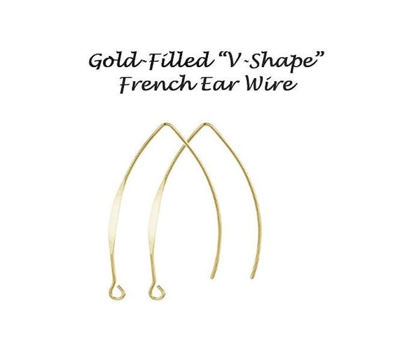 14k Gold-filled v-shape French Ear Wire Earring Findings - Etsy