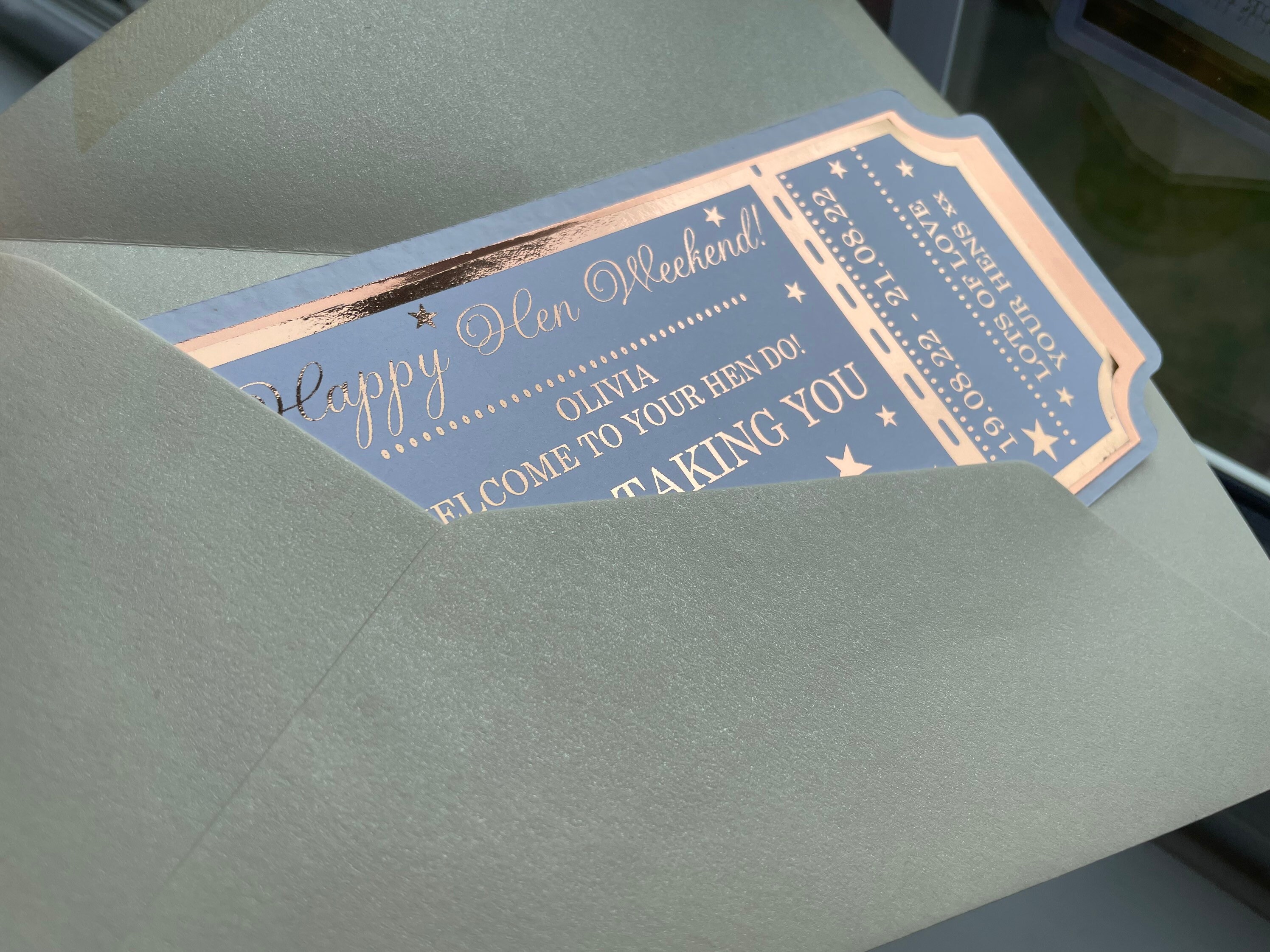 Personalised Hen Party Reveal Ticket Foil Ticket Bride to Be Hen Party ...