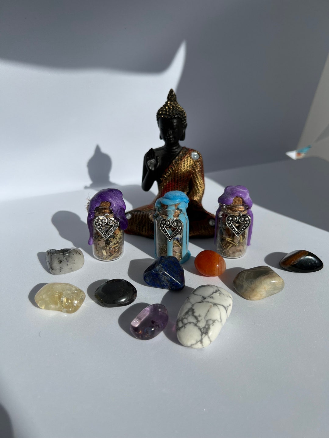 Spell Jar Crystal Set, Grounding Crystals, Spell Jars, Chakra Balancing ...